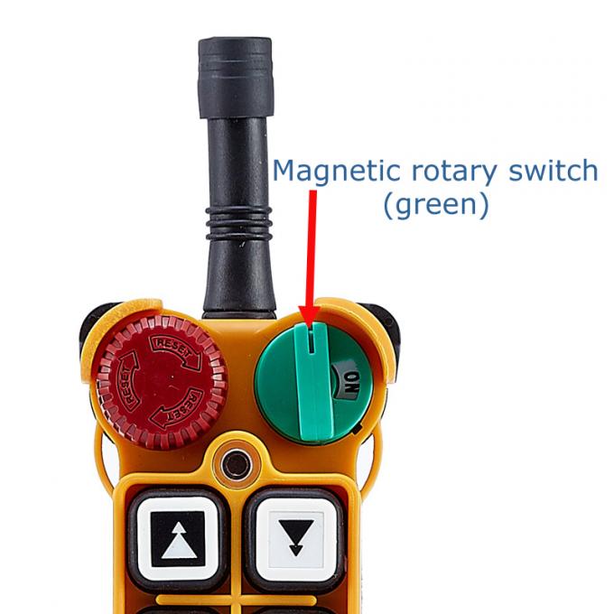 Telecrane wireless radio remote control green rotary magnetic switch