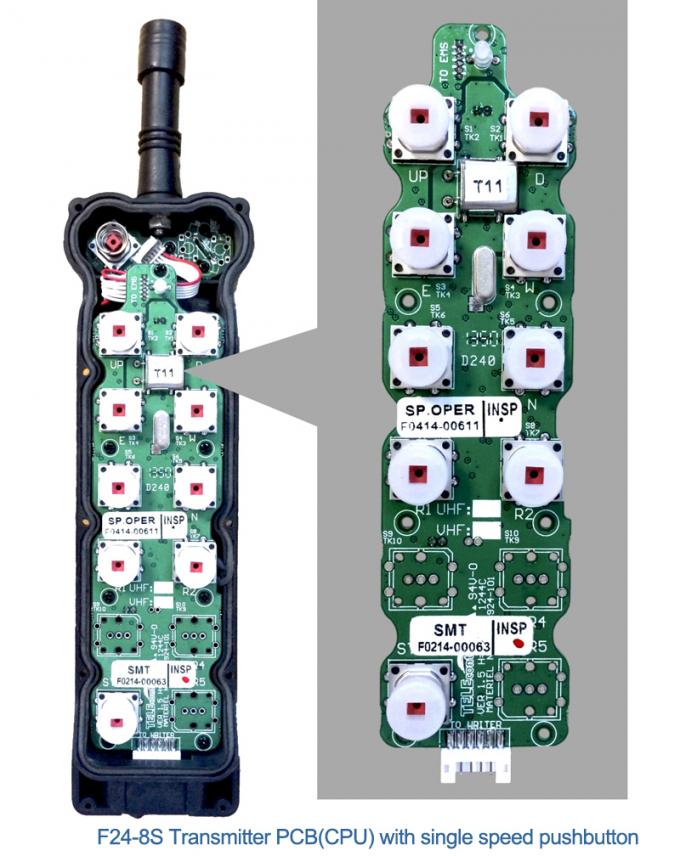 Telecontrol 8 single steps radio remote control station system F24-8S ...
