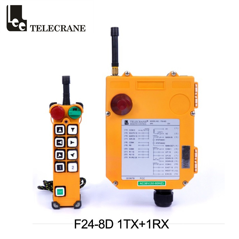 DC12-24V Telecrane Remote Control F24-8D AC36V 220V RF Hoist Crane ...